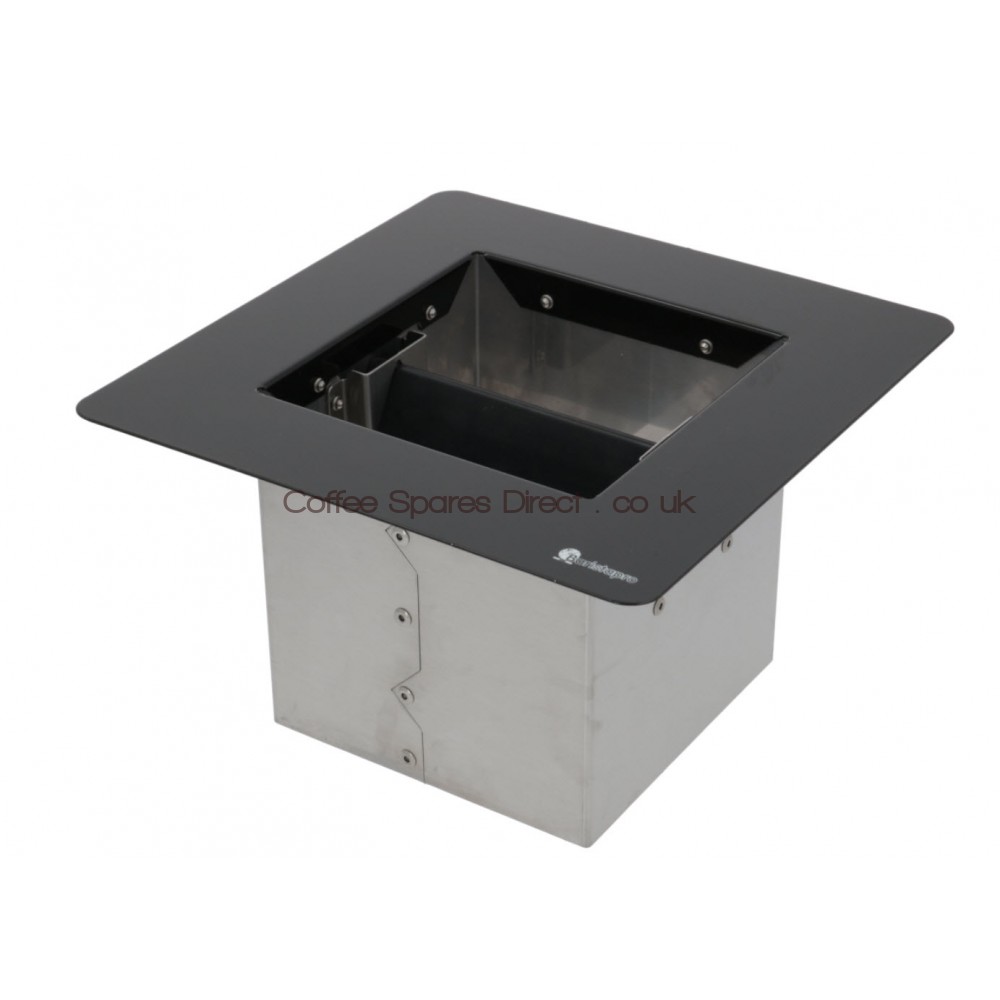 Recessed knock out box espresso machine grinds