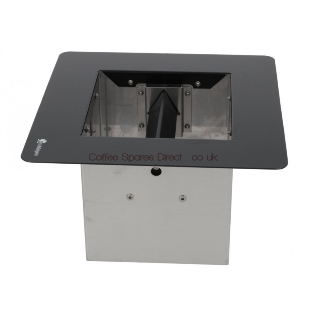 Recessed knock out box espresso machine grinds