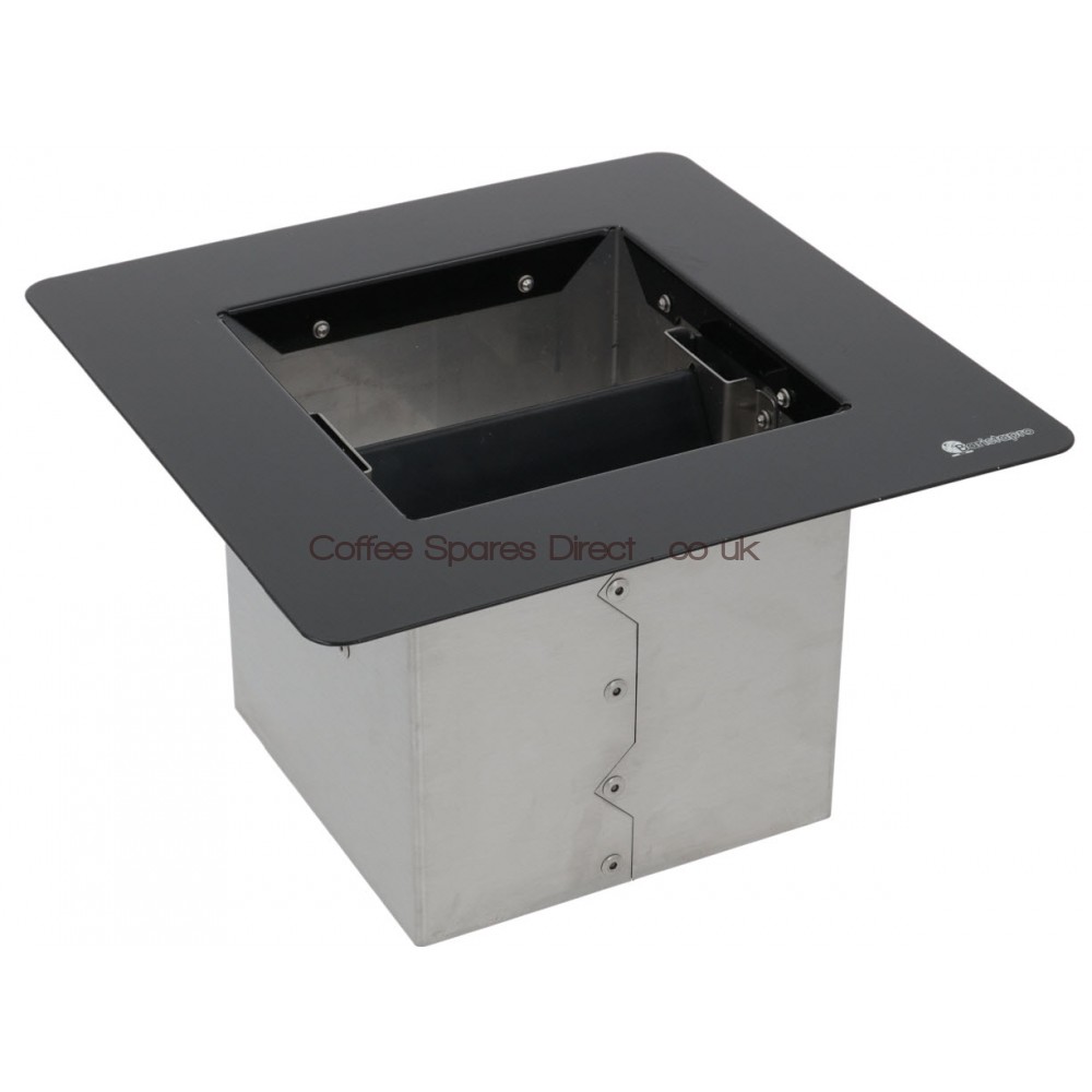 Recessed knock out box espresso machine grinds